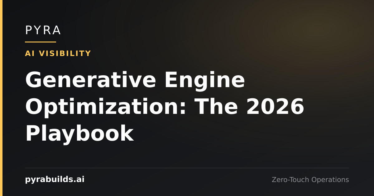 Generative Engine Optimization (GEO): The 2026 Playbook for AI ...